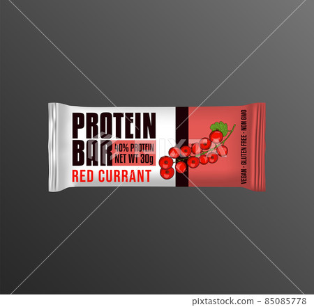 Red Currant Protein Bar Label Design. Hand... - Stock Illustration ...