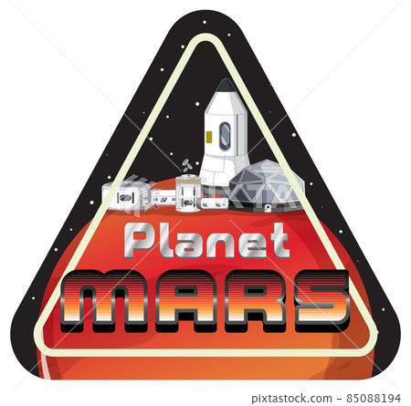 Badge of Planet Mars logo-插圖素材 [85088194] - PIXTA圖庫