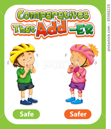 Comparative adjectives for word safe-插圖素材 [85088228] - PIXTA圖庫