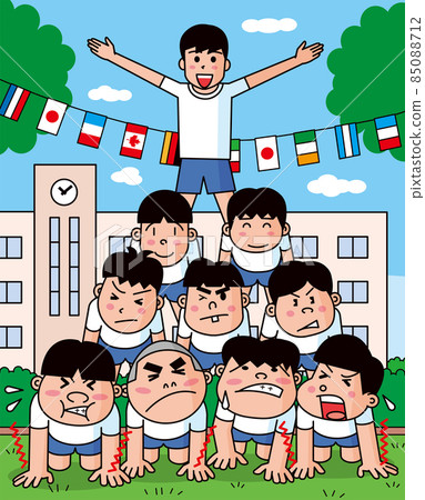 Gymnastics / Human Pyramid - Stock Illustration [85088712] - PIXTA