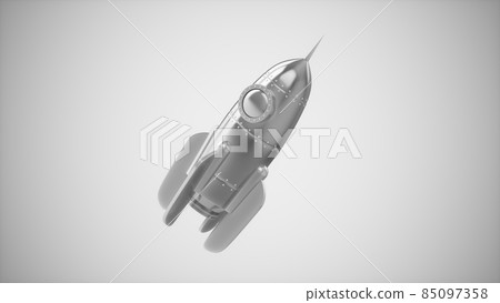 3D Rendering Silver Rocket Space Ship isolated... - Stock Illustration ...