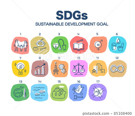 SDGs 17 目標圖標集-插圖素材 [85108400] - PIXTA圖庫