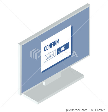 Monitor vector illustration displaying an... - Stock Illustration ...