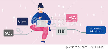 Programmer engineering and coding. Programmer... - Stock Illustration ...
