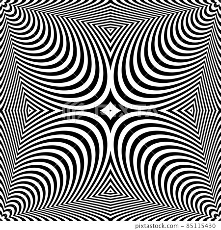 Abstract op art lines pattern with 3D illusion... - Stock Illustration ...