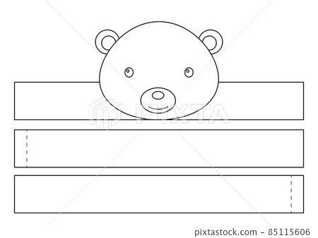 Printable bear paper crown. Diy cut party... - Stock Illustration ...