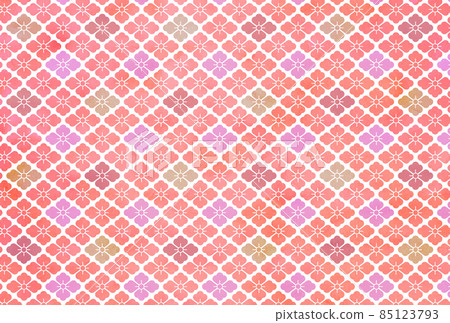 Hanabishi watercolor style Japanese pattern (red) - Stock Illustration ...