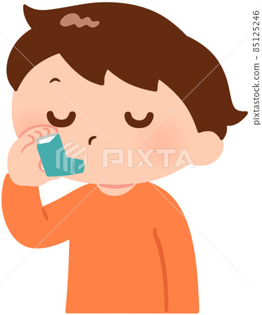 Boy using an inhaler - Stock Illustration [85125246] - PIXTA