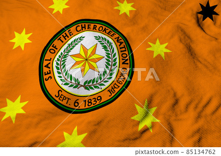 Cherokee Nation flag in 3D rendering - Stock Illustration [85134762 ...