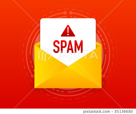 Spam alert red banner. Spam email message... - Stock Illustration ...
