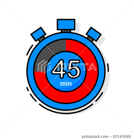 45 minutes left. Timer, clock, stopwatch... - Stock Illustration ...
