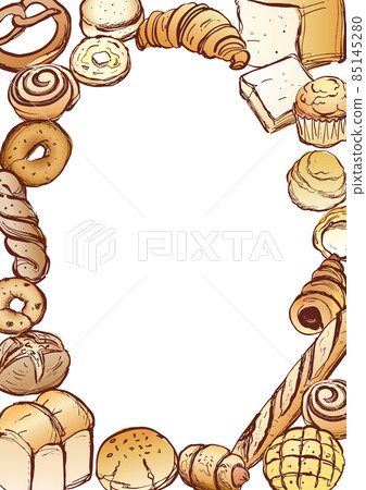 Bread frame hand-painted color rectangle - Stock Illustration [85145280 ...