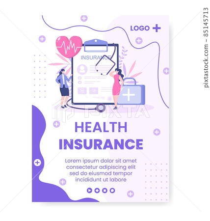 Health care Insurance Poster Template Flat... - Stock Illustration ...