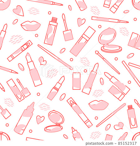 Pattern Decorative cosmetics Makeup Beauty salon - Stock Illustration ...