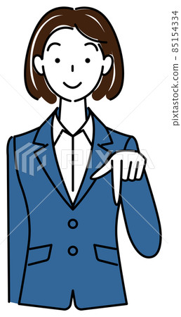 Cute female business person in a suit with a... - Stock Illustration ...