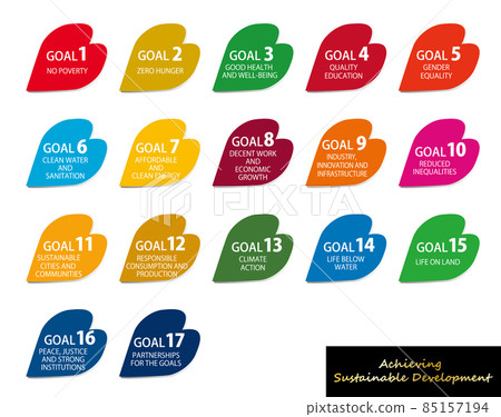 17 goals of SDGs image CMYK designated color... - Stock Illustration ...