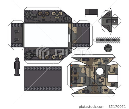 The paper model of a vintage self propelled gun - Stock Illustration ...