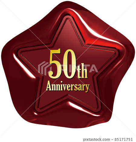 50th Anniversary Star-shaped red seal wax emblem - Stock Illustration ...