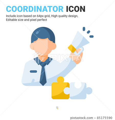 Coordinator icon vector with flat color style... - Stock Illustration ...