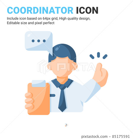 Coordinator icon vector with flat color style... - Stock Illustration ...