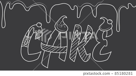 Word CAKE logo stylized as sweets - Vector - Stock Illustration ...