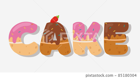 Word CAKE logo stylized as sweets - Vector - Stock Illustration ...