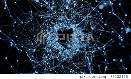 Blue wireframe, particles - Stock Illustration [85182158] - PIXTA