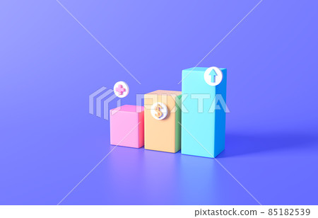 Business bar graph strategy concept on blue... - Stock Illustration ...