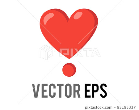 Vector love red glossy love heart exclamation... - Stock Illustration ...