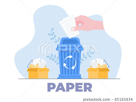 Recycle Process with Trash Paper to Protect the... - Stock Illustration ...