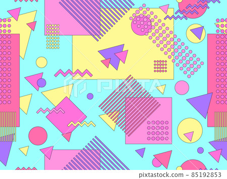Geometric seamless pattern in 80s memphis... - Stock Illustration ...