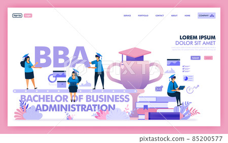 BBA or bachelor of business administration is a... - Stock Illustration ...