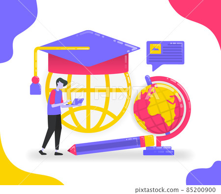 Illustration of education and student exchange.... - Stock Illustration ...
