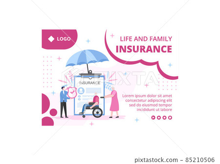 Life Insurance Brochure Template Flat Design... - Stock Illustration ...