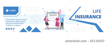 Life Insurance Banner Template Flat Design...-插圖素材 [85210507] - PIXTA圖庫