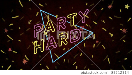 Digital composite image of party hard text on... - Stock Illustration ...