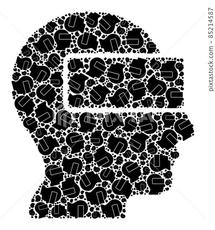 Virtual Reality Recursive Icon Composition of... - Stock Illustration ...