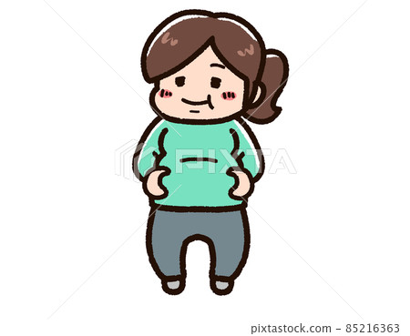 Positive obese woman - Stock Illustration [85216363] - PIXTA