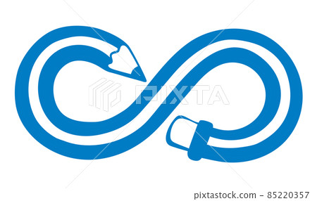 Pencil in the form of infinity. Vector drawing - Stock Illustration ...