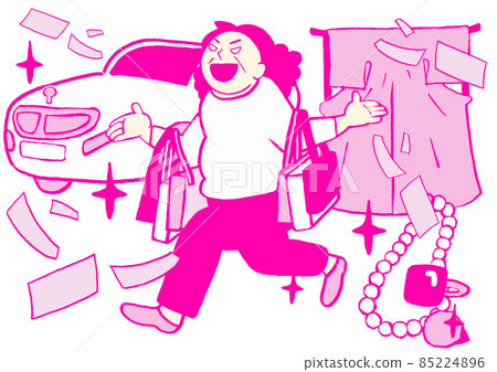 Manic state: A simple woman who feels uplifted... - Stock Illustration ...