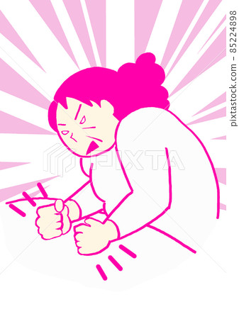 Manic state: A woman who suddenly rises and... - Stock Illustration ...