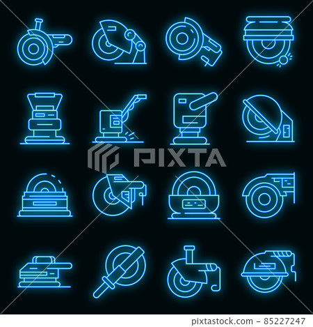 Grinding machine icons set vector neon - Stock Illustration [85227247] - PIXTA