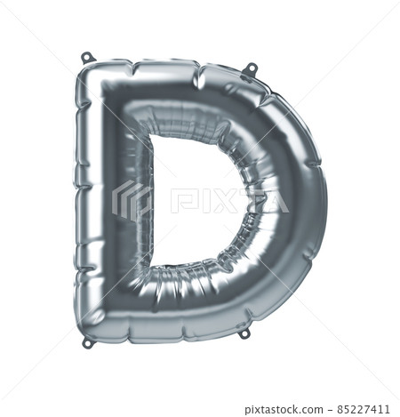 3D Render of silver inflatable foil balloon... - Stock Illustration ...