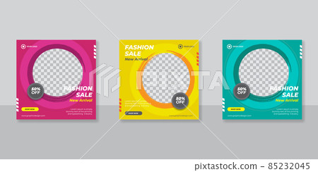Modern promotion square web banner for fashion... - Stock Illustration ...