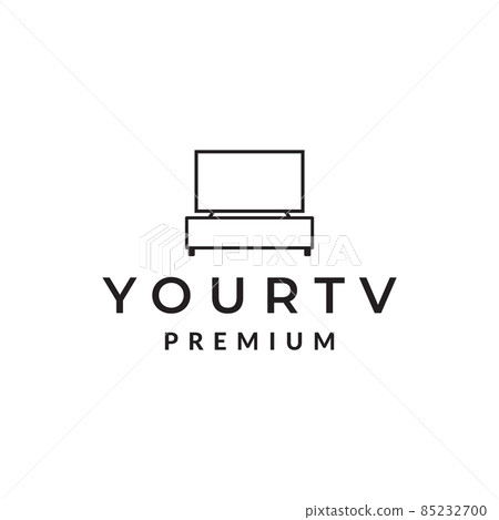 minimalist line led television modern logo... - Stock Illustration ...