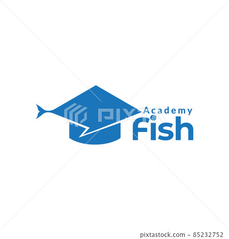 fish academy with gown logo design vector... - Stock Illustration ...