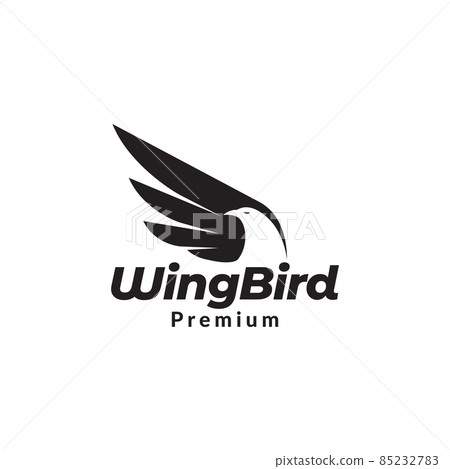 negative space wings with eagle logo design... - Stock Illustration ...