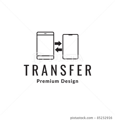 line smartphone transfer data logo design... - Stock Illustration ...
