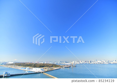 View of Uminomori Park / Central Breakwater... - Stock Photo [85234119 ...