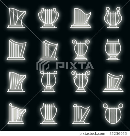 Harp icons set vector neon - Stock Illustration [85236953] - PIXTA